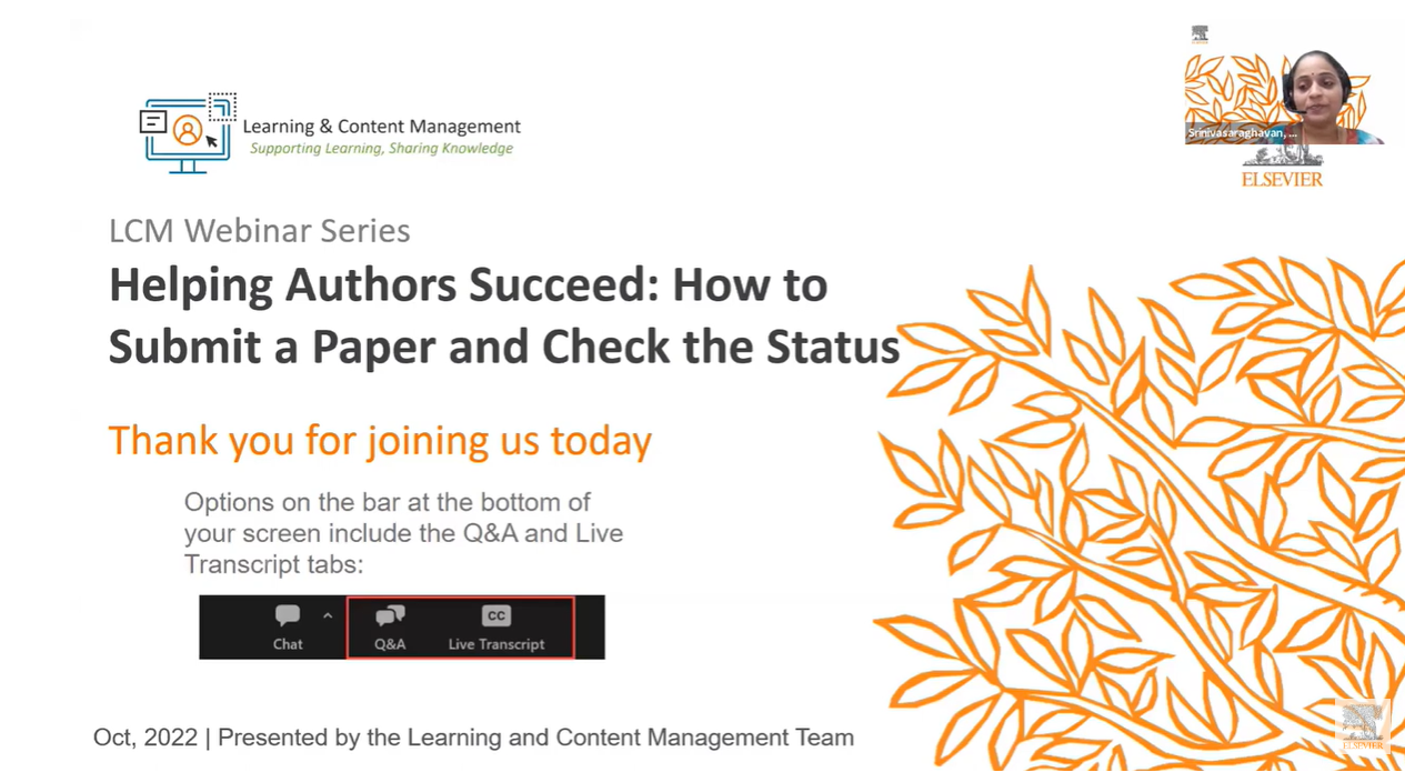 Tài liệu khóa tập huấn trực tuyến "Elsevier Editorial Manager Training"