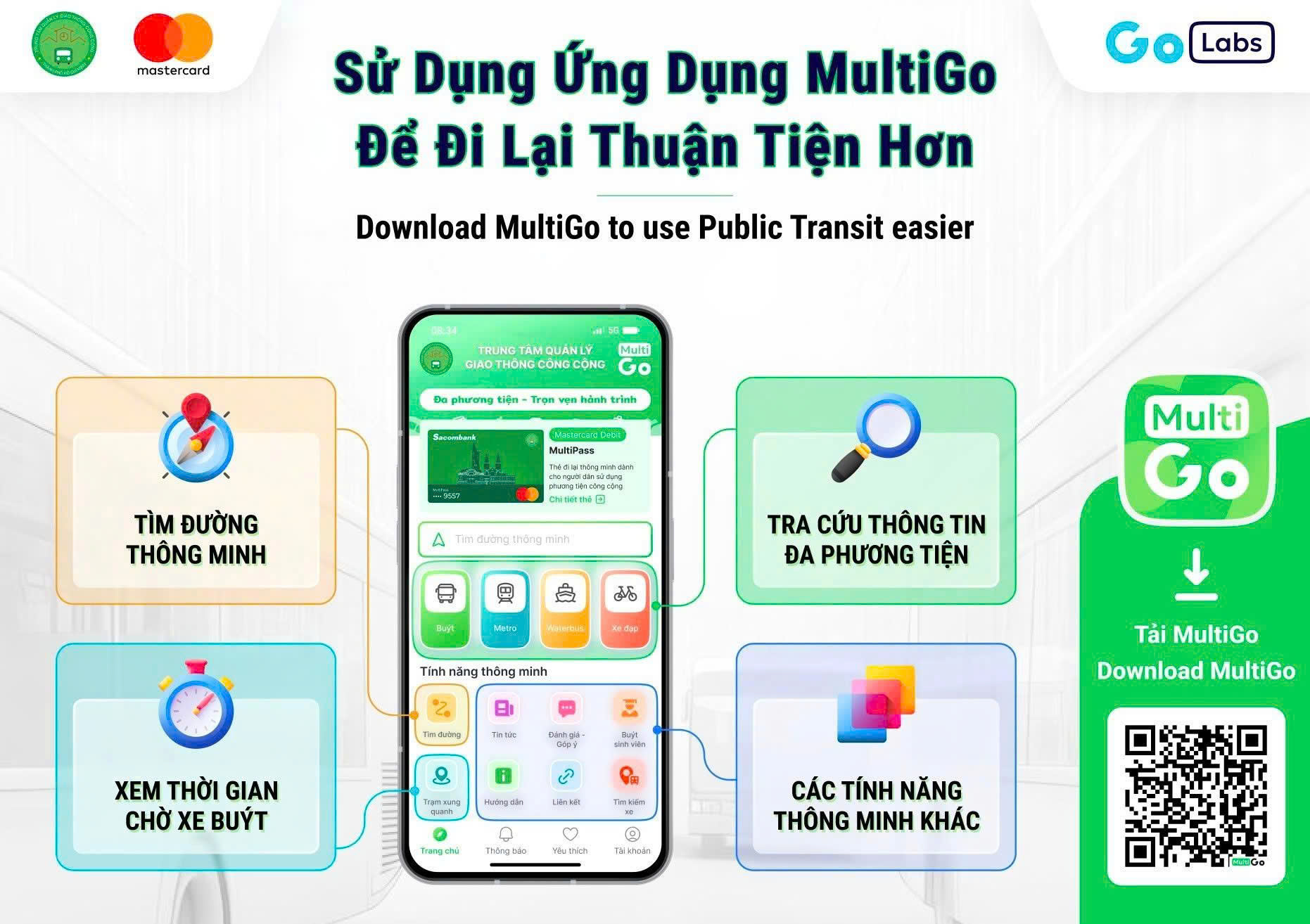 Xác thực định danh để di chuyển bằng metro, xe buýt cùng ứng dụng Multigo