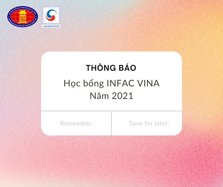 Học bổng INFAC VINA năm 2021