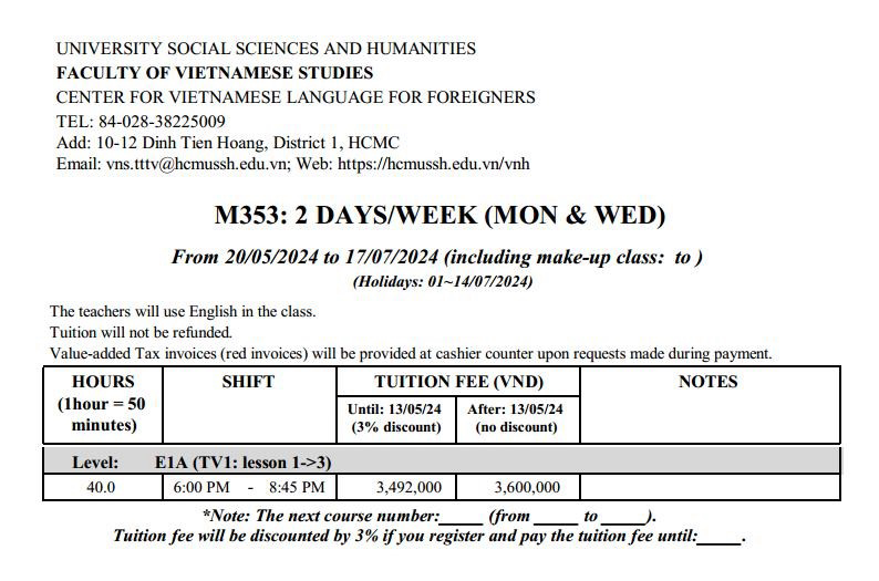 M353 (From 20/5/2024 to 17/7/2024): (mon-wed)