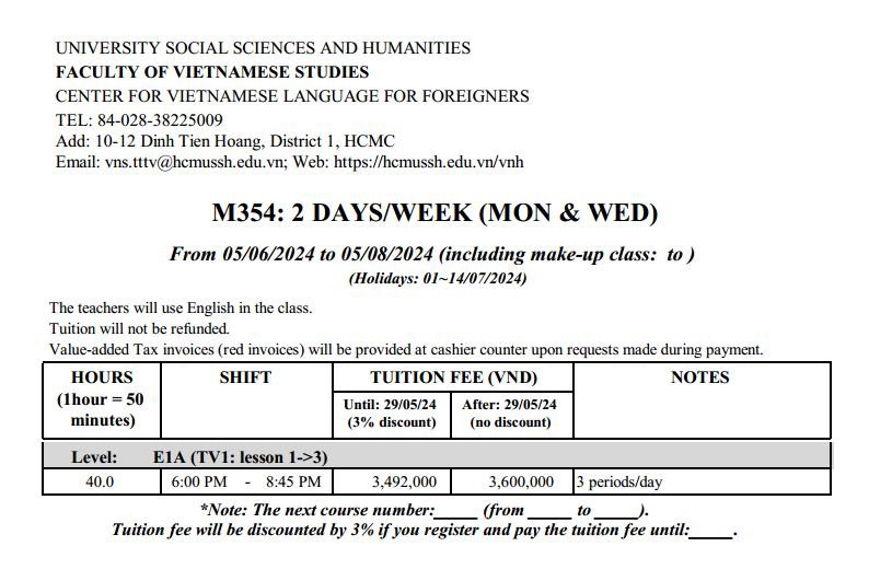 M354 (From 05/06/2024 to 05/08/2024): (mon-wed)