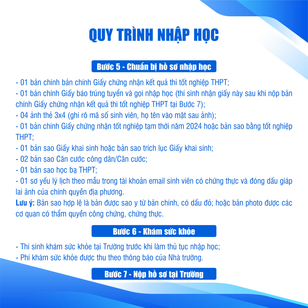 Hướng dẫn thủ tục nhập học đối với thí sinh trúng tuyển trình độ đại ...